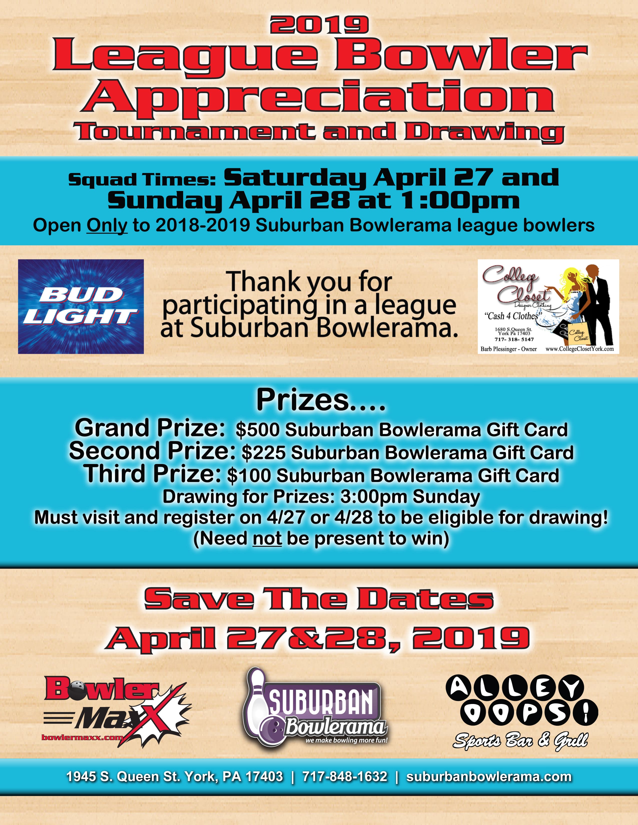Bowling Tournaments | Suburban Bowlerama | York, PA