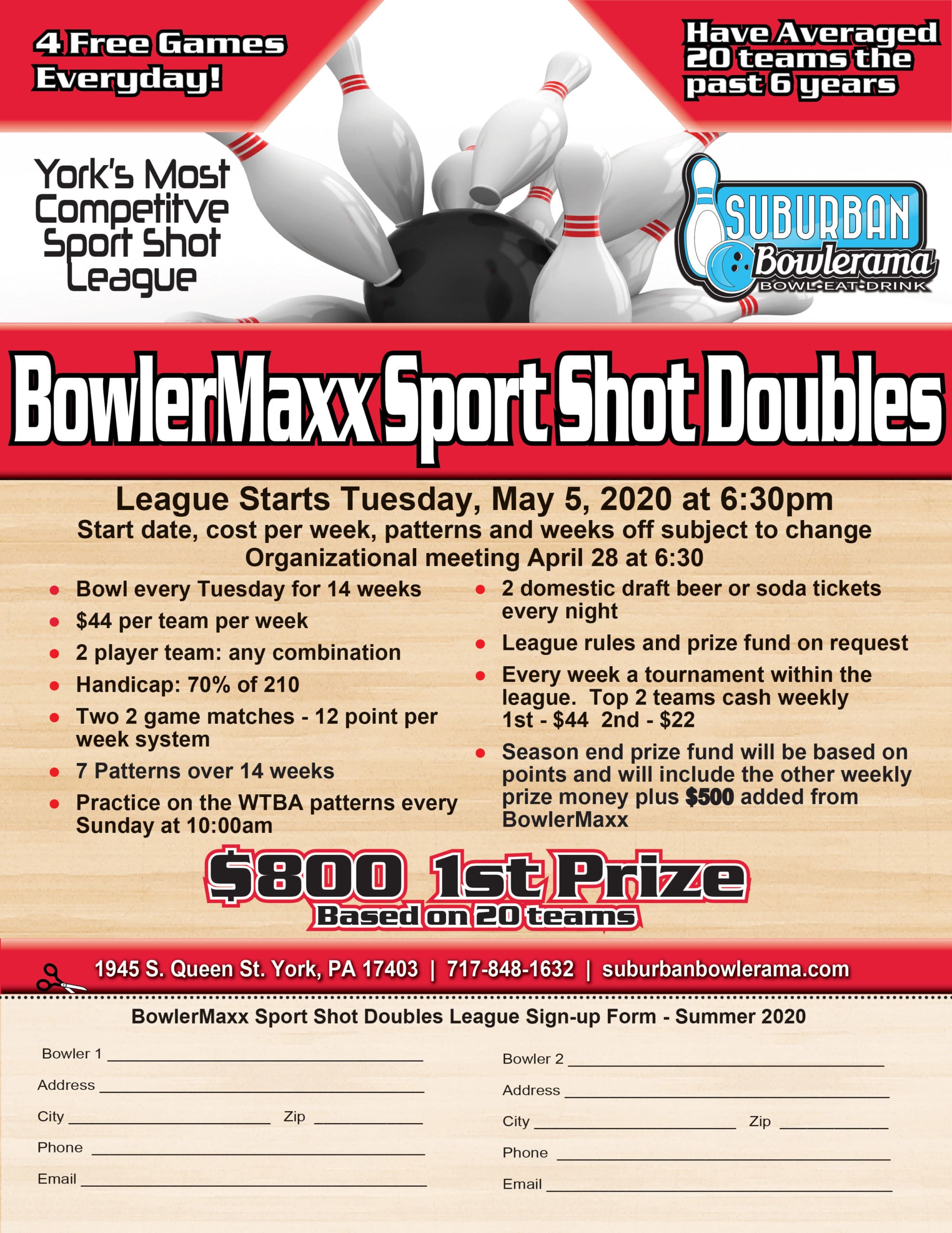 League Bowling | Suburban Bowlerama | York, PA