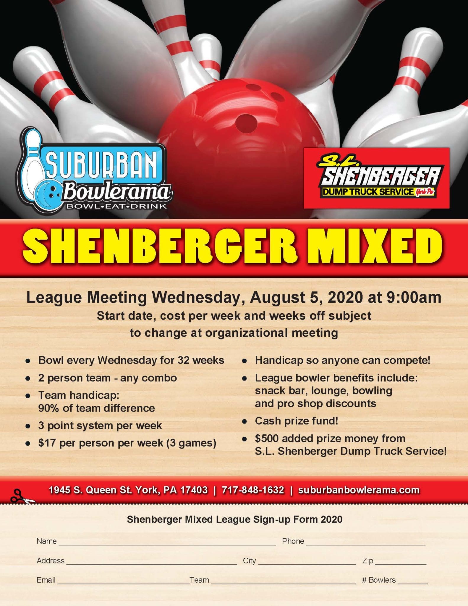 League Bowling | Suburban Bowlerama | York, PA