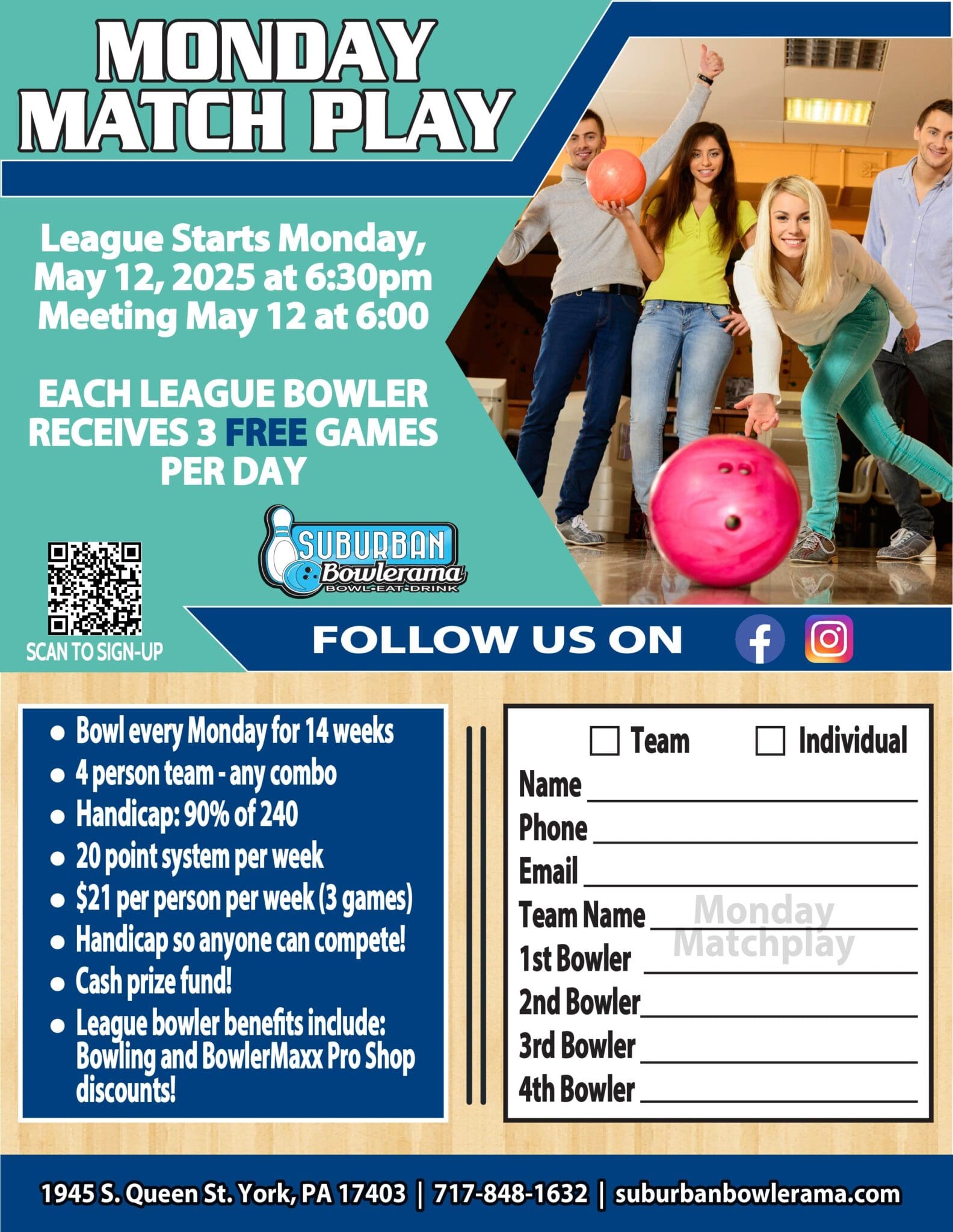 League Bowling | Suburban Bowlerama | York, PA